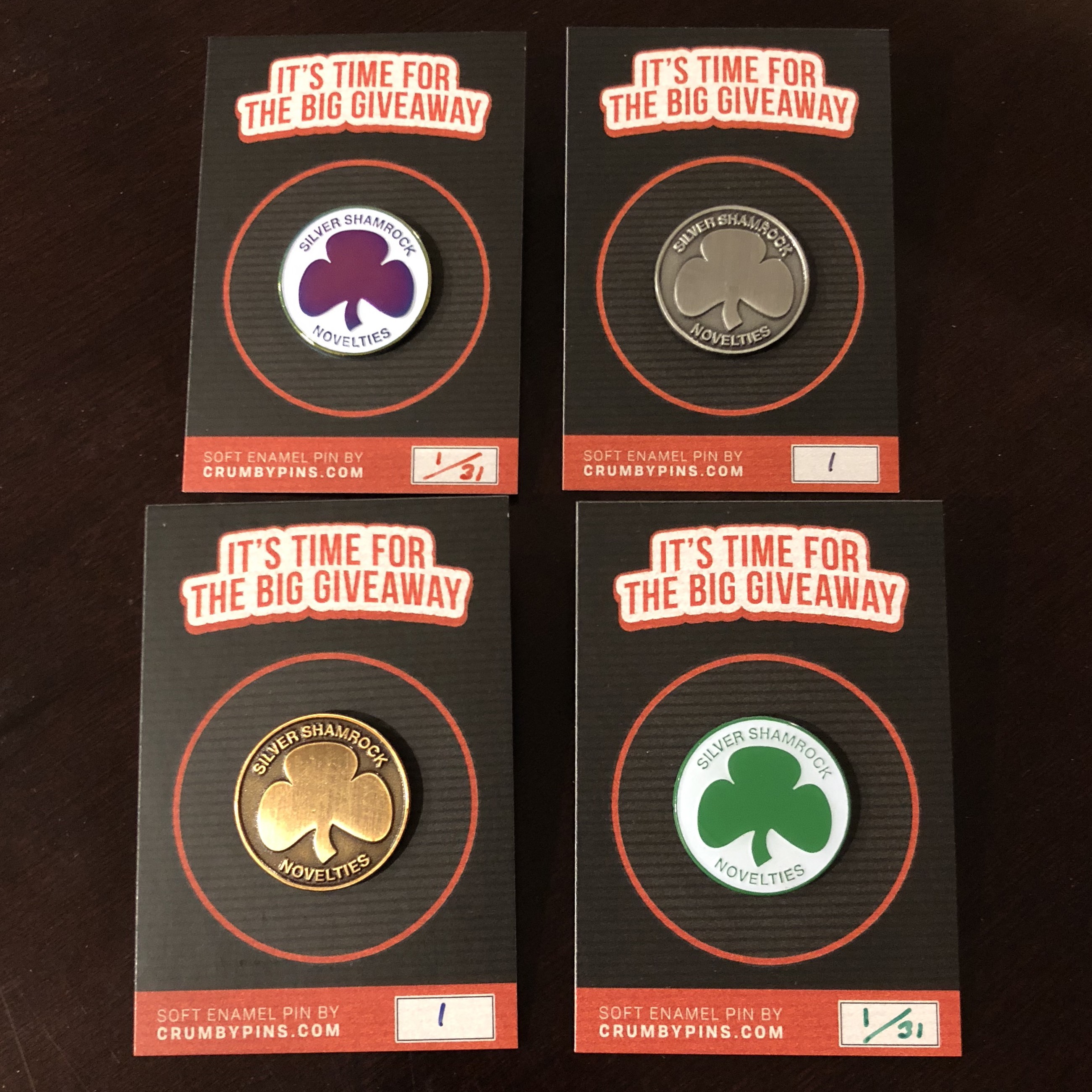 Silver Shamrock Novelties | Crumby Pins